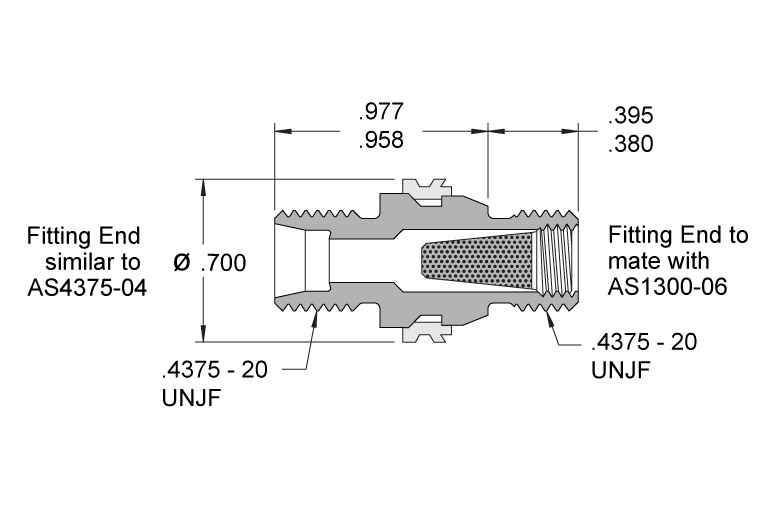HI-BAR® Safety Screen Filter in an AS4375-04 4K Flareless Tube Ring Locked Adapter | The Lee Co