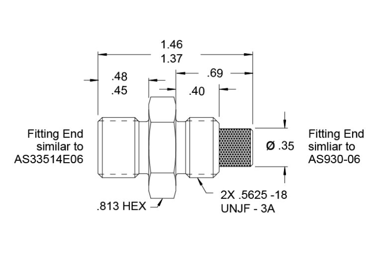 HI-BAR® Inlet Safety Screen Filter, Flareless AS33514E06 to Port AS930 ...