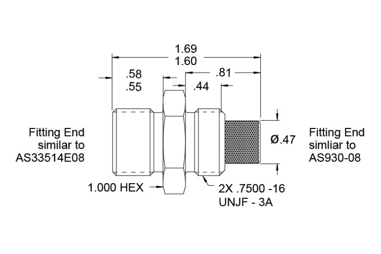 HI-BAR® Inlet Safety Screen Filter, Flareless AS33514E08 to Port AS930 ...