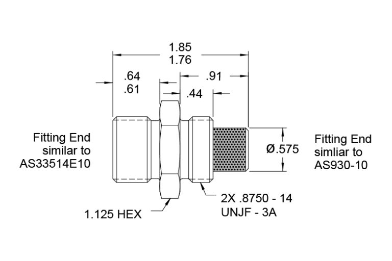HI-BAR® Inlet Safety Screen Filter, Flareless AS33514E10 to Port AS930 ...